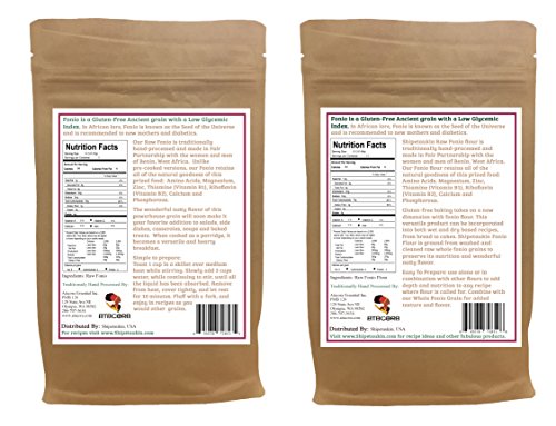 Shipetaukin Gluten Free Raw Fonio Grain and Fonio Flour Sampler Bundle ...
